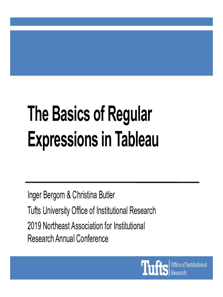 Fillable Online The Basics of Regular Expressions in Tableau Fax Email Print - pdfFiller