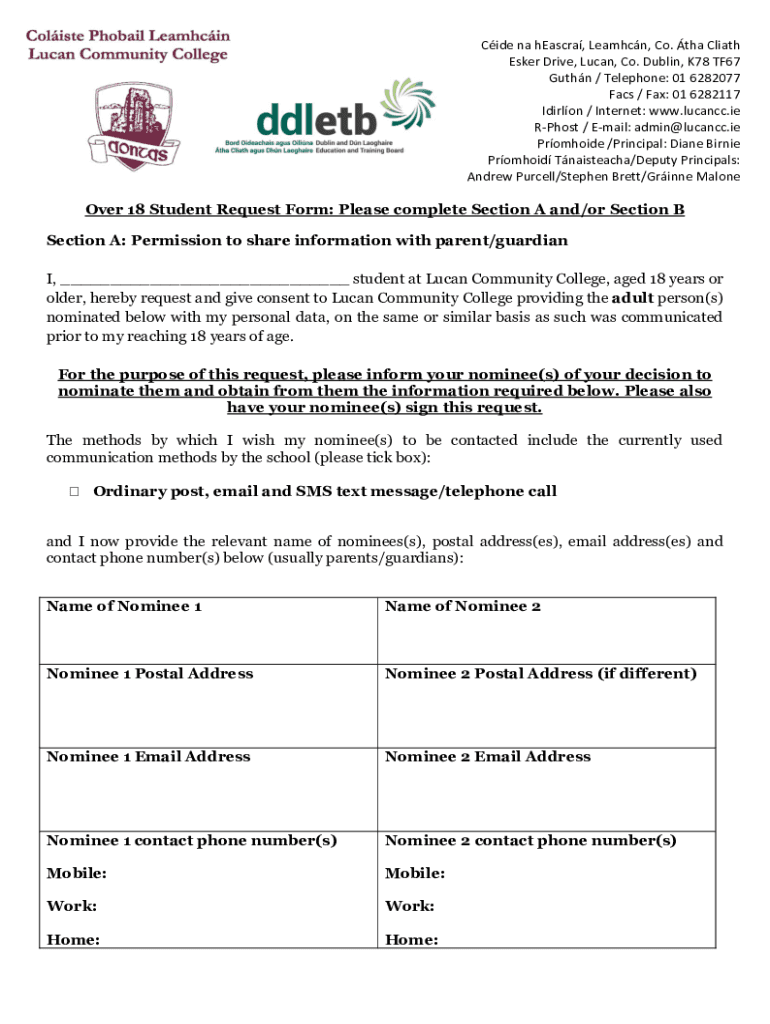 Fillable Online Access to Microsoft 365 and Email - Lucan Community ...