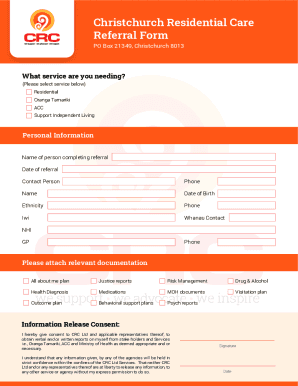 Fillable Online CRC Referral Form v1 Fax Email Print - pdfFiller
