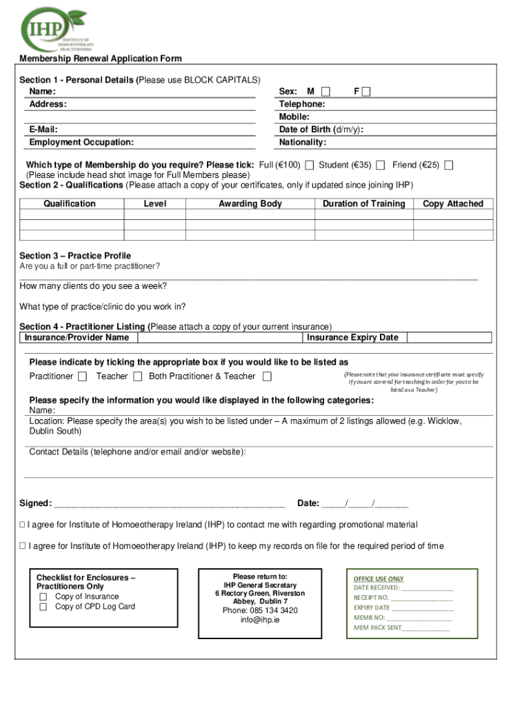 Fillable Online New Renewal Form Fax Email Print - pdfFiller