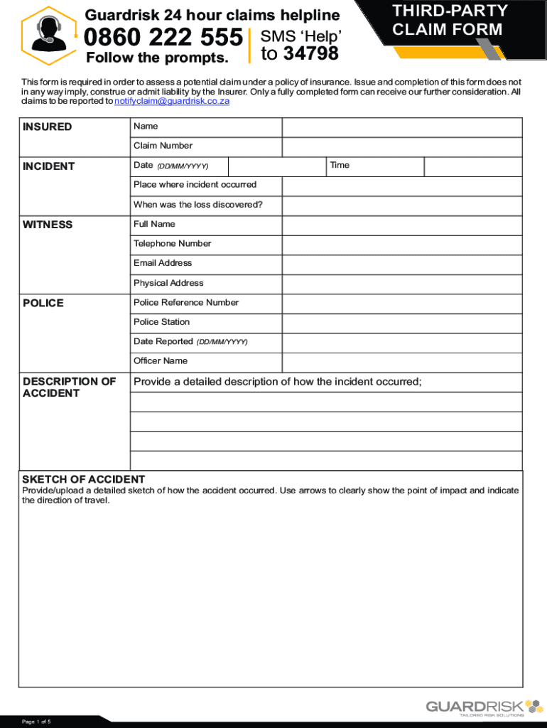 Fillable Online Third party claim form.cdr Fax Email Print - pdfFiller