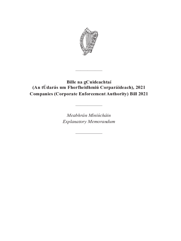 Fillable Online Companies (Corporate Enforcement ... - Irish Statute ...