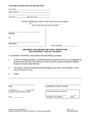 JUDGMENT AND DECREE FOR DIVORCE WITH CHILDREN AND PROPERTY (Short ...