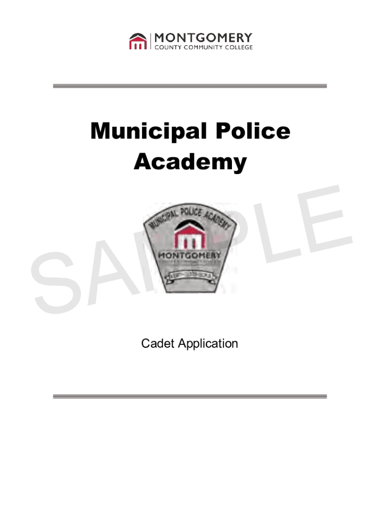 Fillable Online Sample of the Cadet Application for the Municipal ...