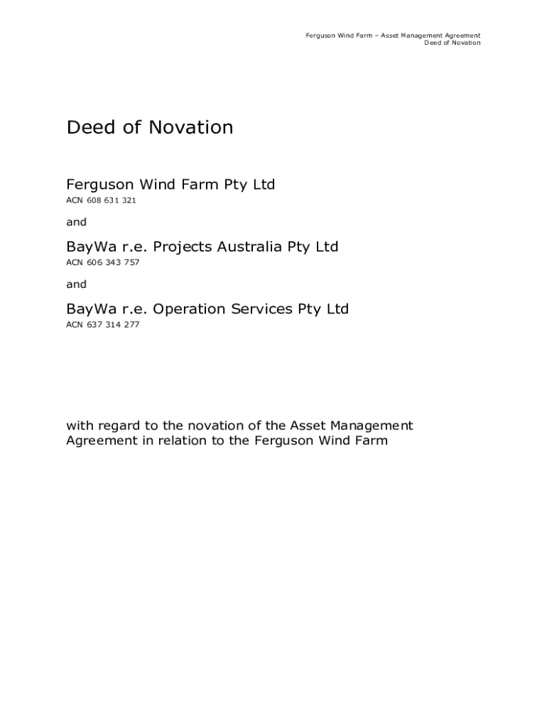Fillable Online 190718 deed of novation template Fax Email Print ...