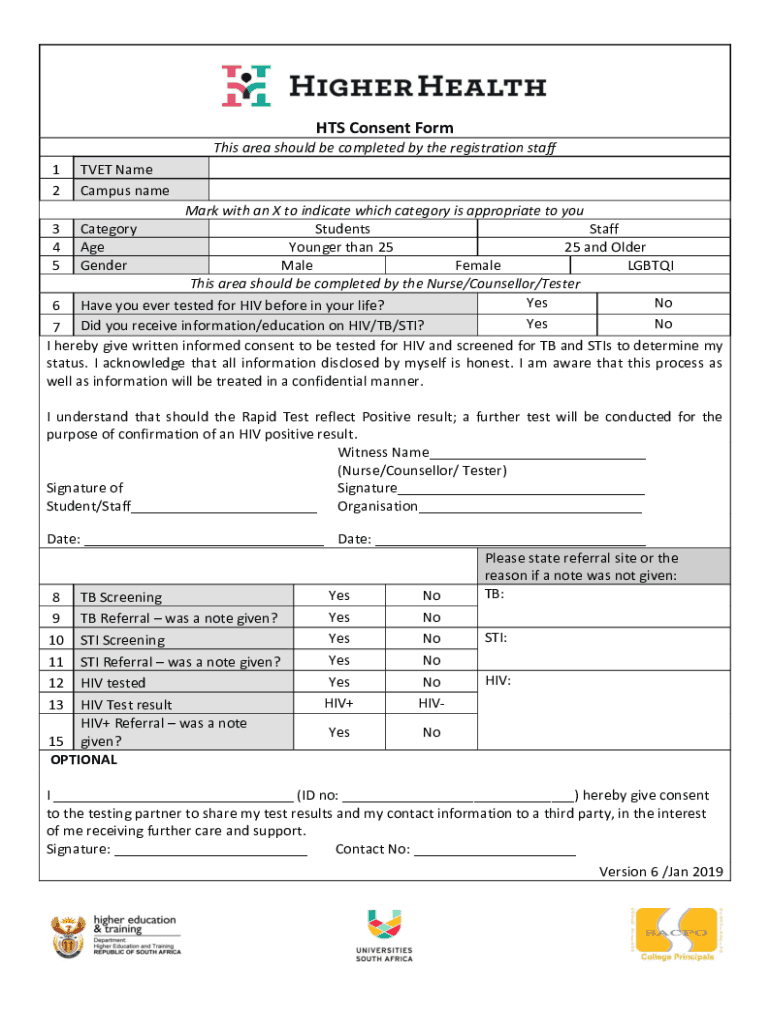 Fillable Online HIV Counseling/Testing Forms Instruction Guide Fax ...