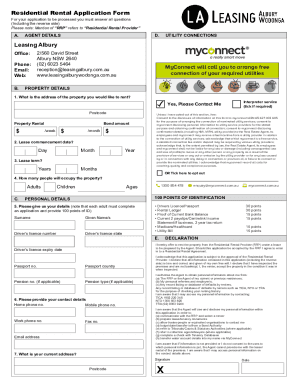 Fillable Online UPDATE- Leasing Albury Application Form Fax Email Print - pdfFiller