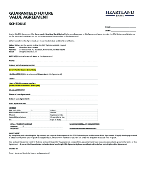 Fillable Online GUARANTEED FUTURE VALUE AGREEMENT SCHEDULE Fax Email ...