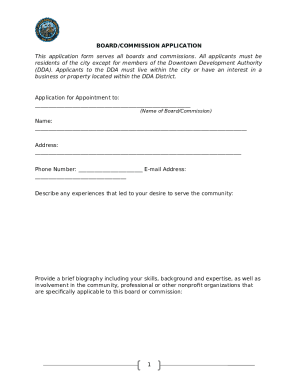 Board & Commission Application - Revize Doc Template | pdfFiller