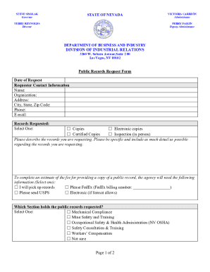 Fillable Online DIR Public Records Request Form Fax Email Print - pdfFiller
