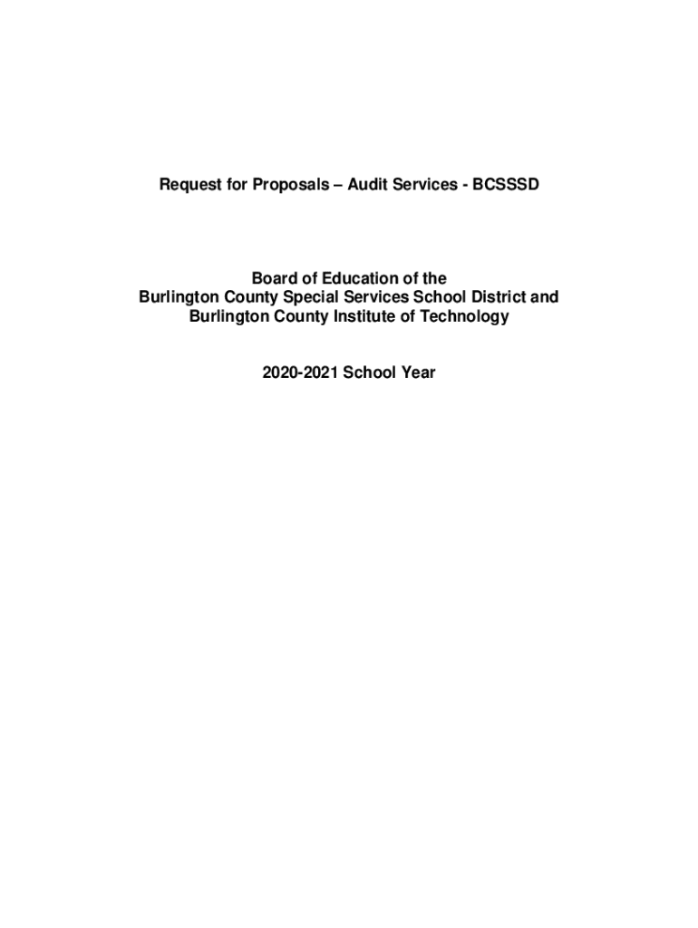 Fillable Online Request for Proposals Audit Services - BCSSSD Fax Email ...