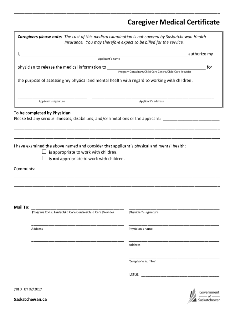 Fillable Online Medical Certificate for Employment Insurance Family ...