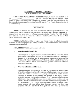 Fillable Online special sanitary sewer and water service agreement Fax ...