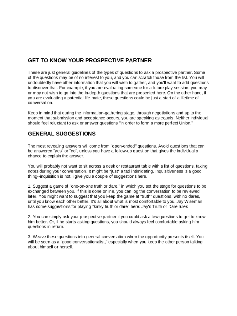 52 Romantic Questions For Getting to Know Your Partner Better Doc ...