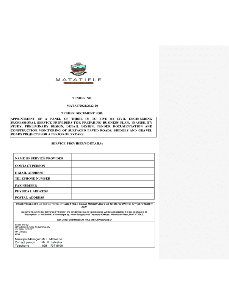 Fillable Online hire of motor graders for maitenance of unpaved roads Fax Email Print - pdfFiller