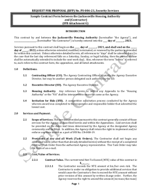 Fillable Online Attachment G - Sample Contract Form.pdf Fax Email Print - pdfFiller