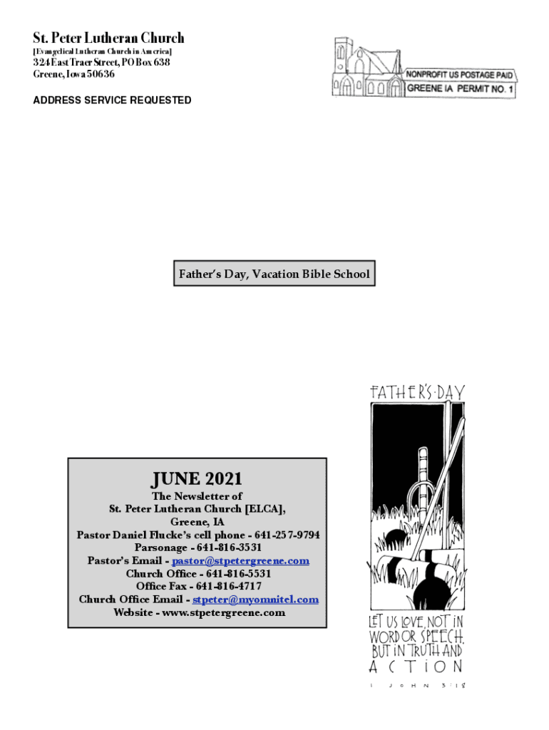 Fillable Online St. Peter Lutheran Church Vacation Bible School - Facebook Fax Email Print ...