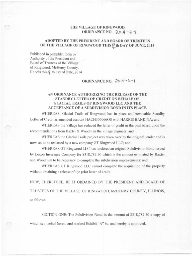 Fillable Online Jurisdictional Boundary Line Agreement Between Village ...