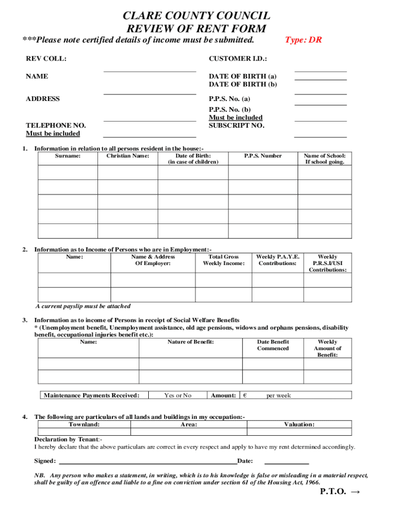 Fillable Online FormsHousingServices - Clare County Council Fax Email Print - pdfFiller