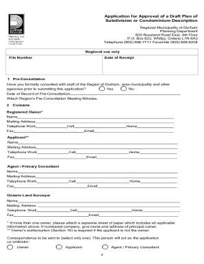 Fillable Online Regional Municipality of Durham Planning Department Fax ...