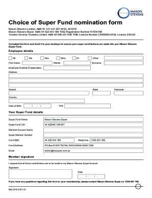 Fillable Online MS SUPER FUND NOMINATION AND COMPLIANCE LETTER. MS ...