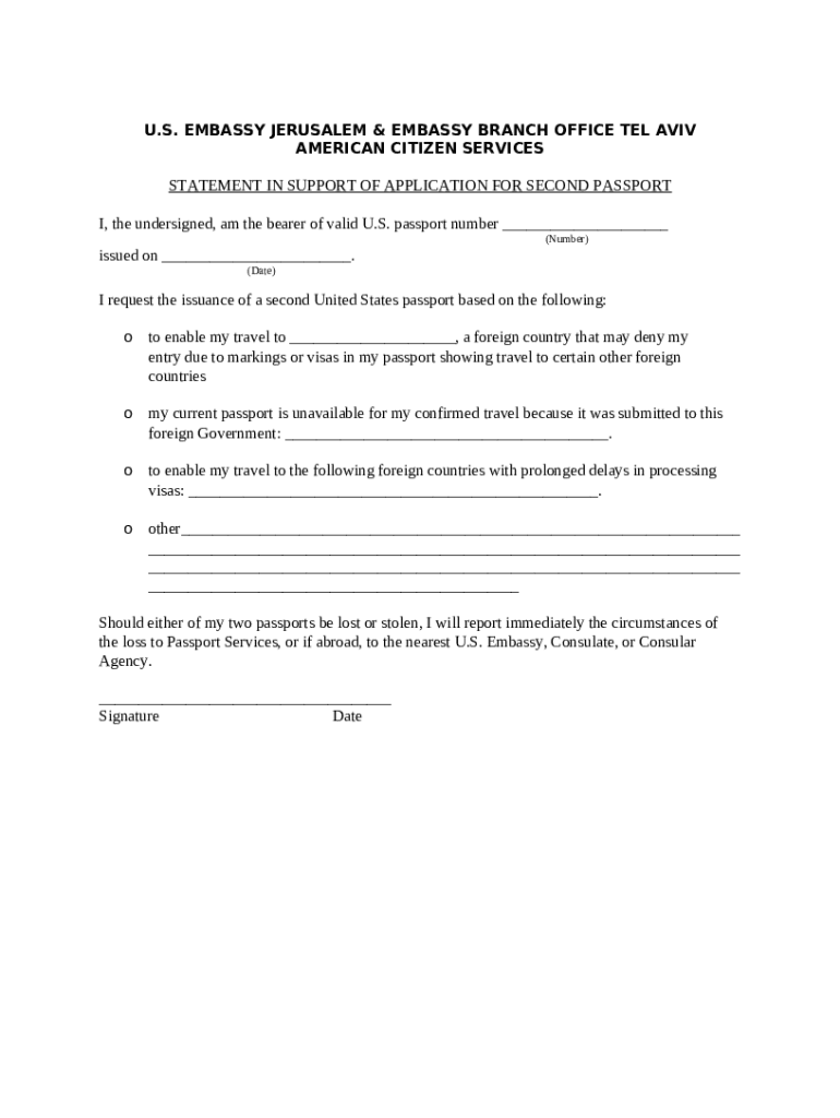 Consulate General of the United States, Jerusalem Doc Template | pdfFiller