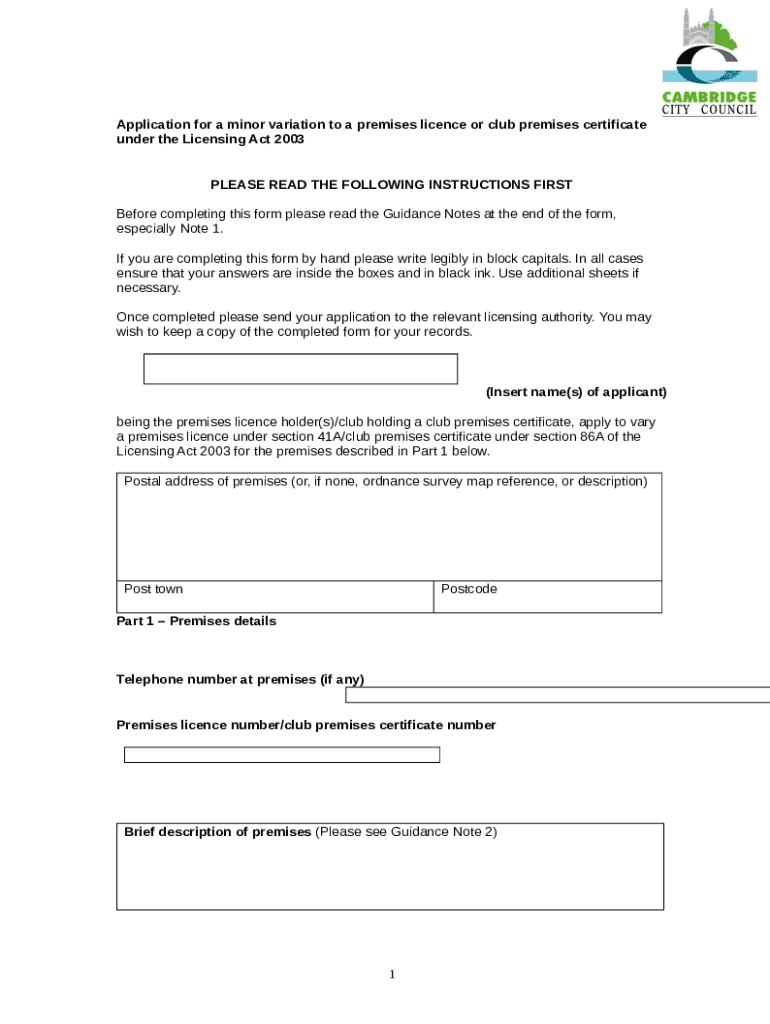 Online n-somerset gov Application for a minor variation ... Doc ...