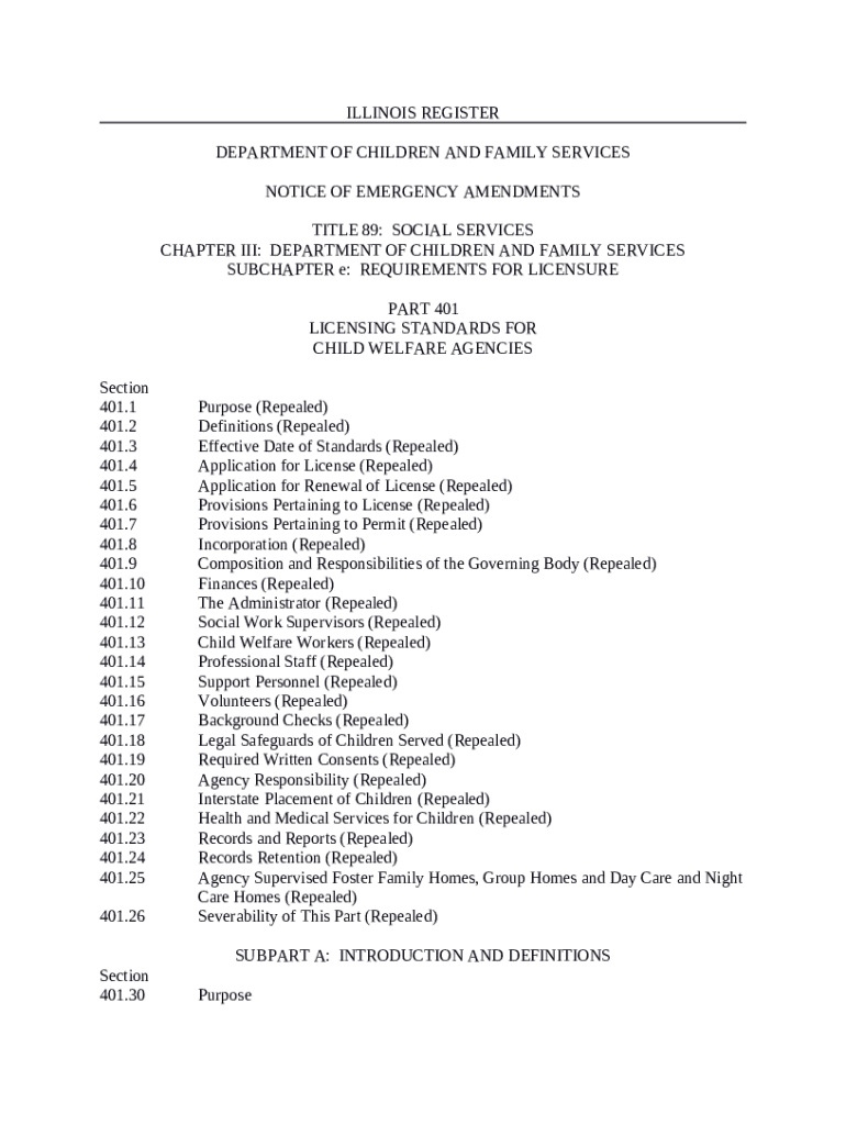 DCFS.pdf - TITLE 89: SOCIAL SERVICES CHAPTER III - www2 illinois Doc ...