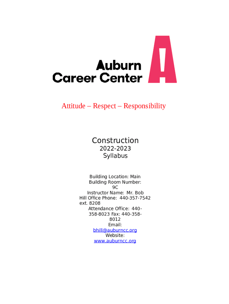 Tyler's Construction Career Began at Auburn Career Center Doc Template ...