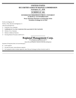 Regional Management Corp. (. EDGAR Online Pro Doc Template | pdfFiller