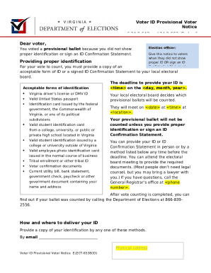 Provisional Voter Notice - Virginia Department of Elections Doc ...
