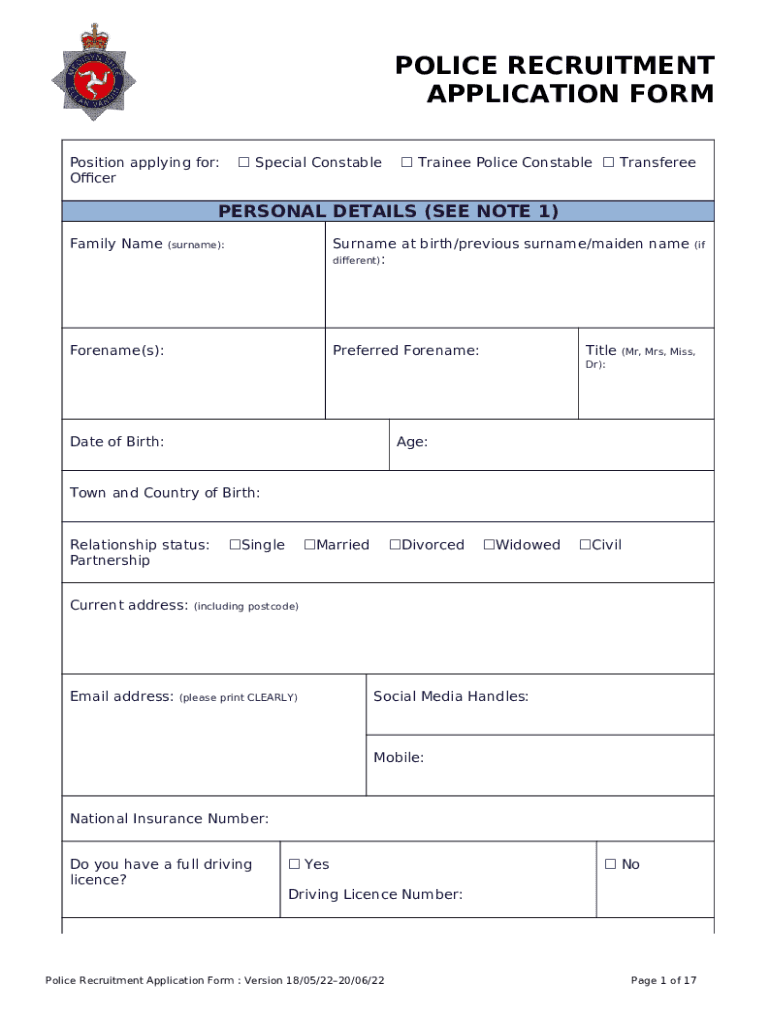 POLICE RECRUITMENT Doc Template | pdfFiller