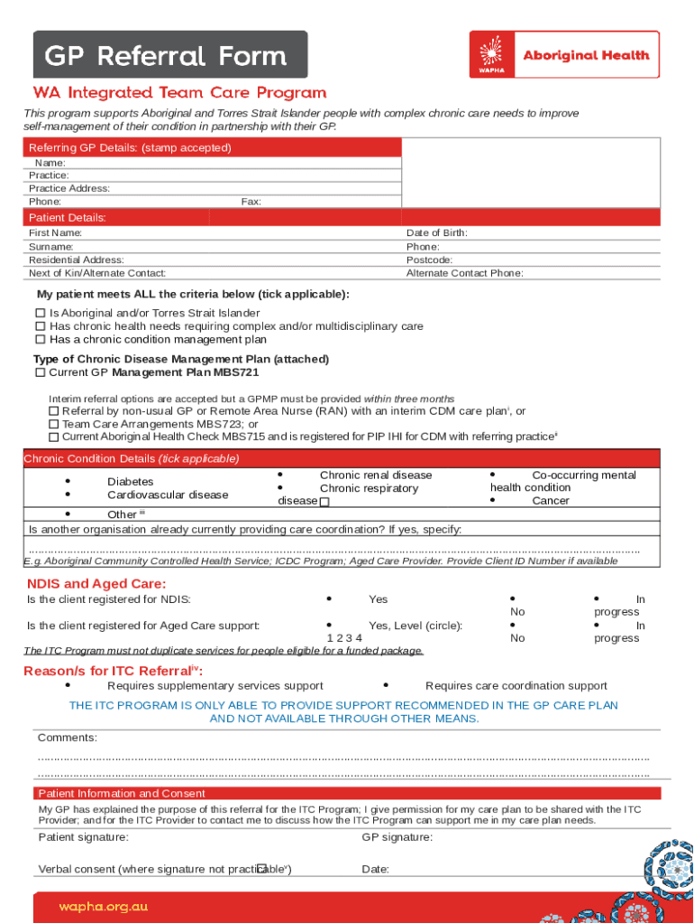 GP Referral - Moorditj Koort Aboriginal Corporation Doc Template ...