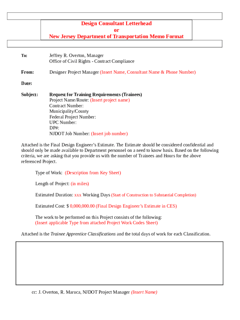 Trainee Request Doc Template | pdfFiller