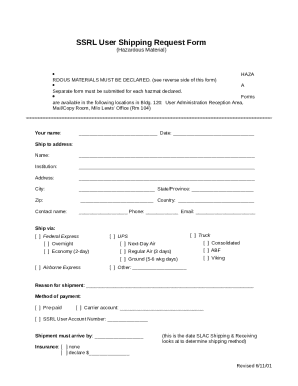 Sample Shipping to SSRL - Stanford University - www-ssrl slac stanford ...