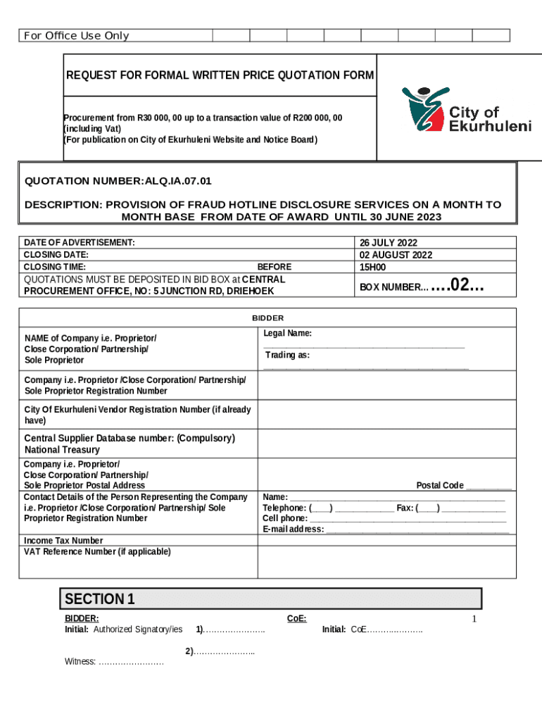 REQUEST FOR QUOTATION ACCOUNTING UNIT - NJ.gov Doc Template | pdfFiller