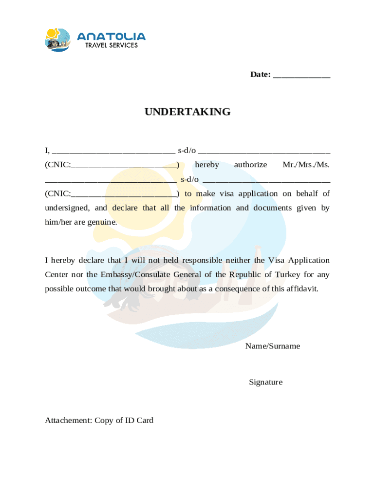 family-undertaking-.docx - Anatolia Travel Services Doc Template | pdfFiller