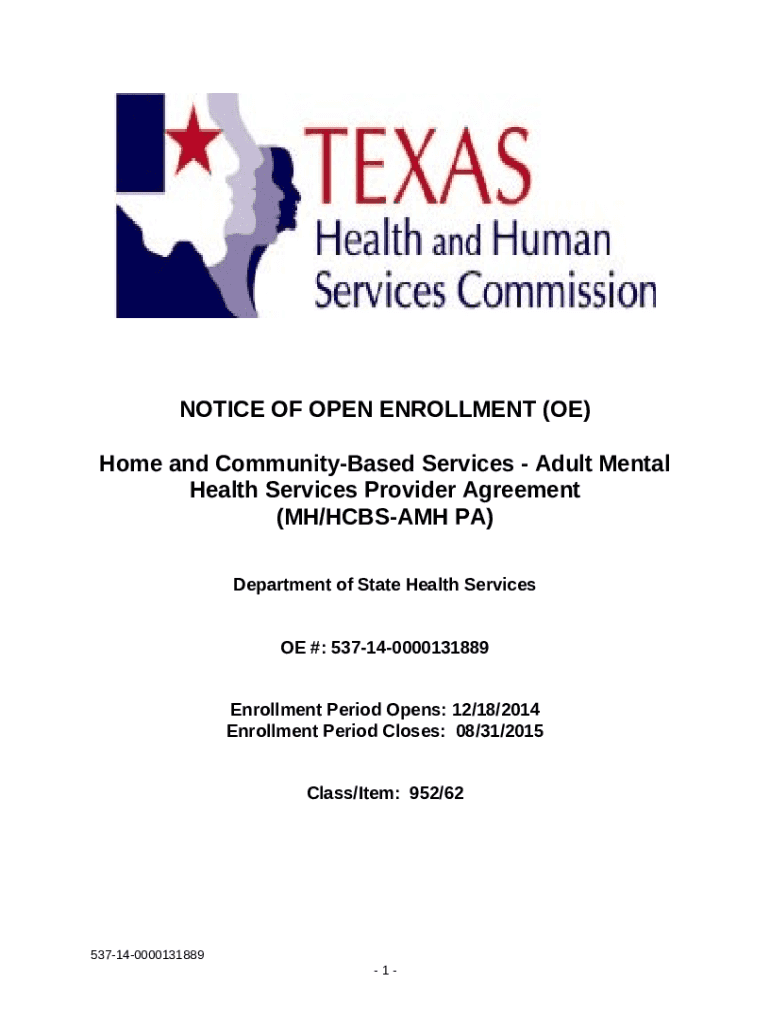 HOME AND COMMUNITY BASED SERVICES (HCBS ... Doc Template | pdfFiller