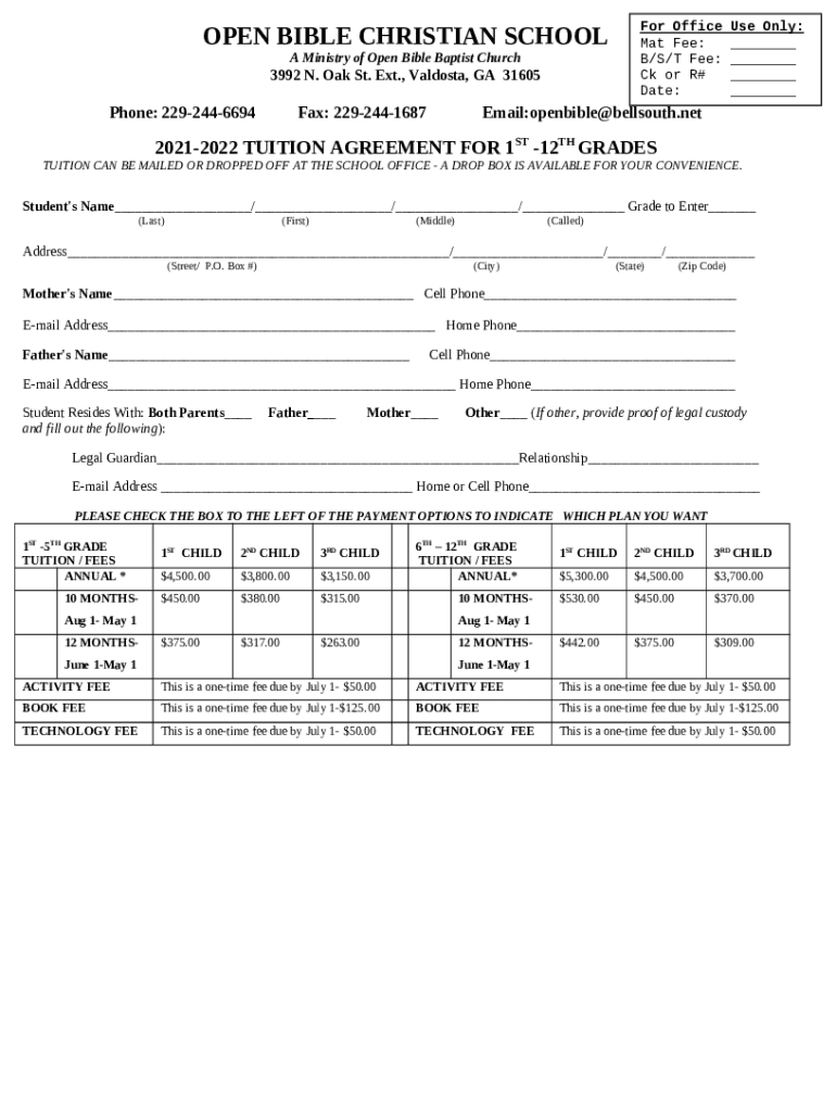 s - Open Bible Christian School Doc Template | pdfFiller