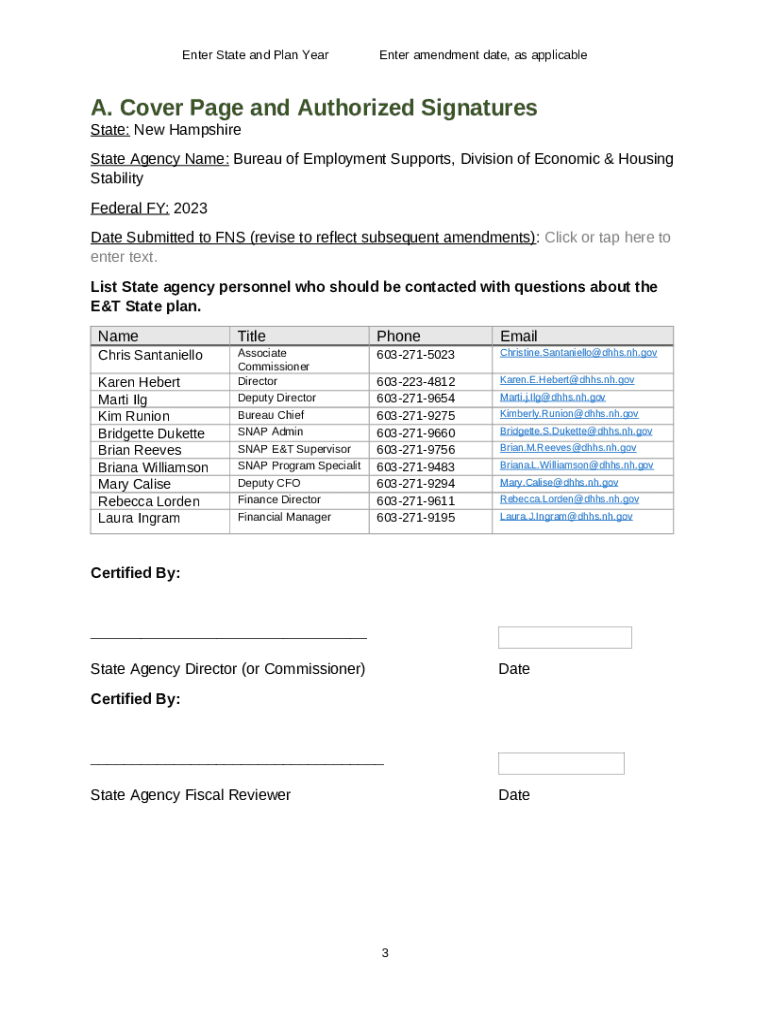 SNAP E&T State Plan Handbook Doc Template | pdfFiller