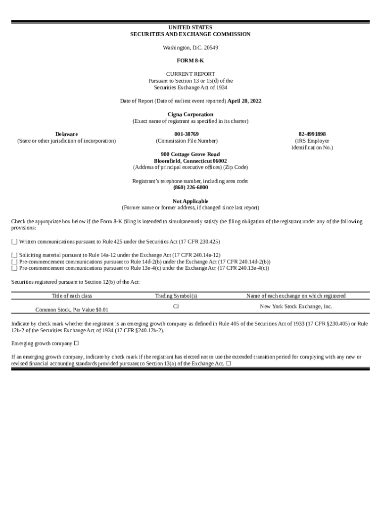 Cigna Corp ( - cloudfront.net Doc Template | pdfFiller