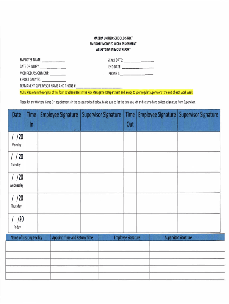 Fillable Online Human Resources / Forms - Madera Unified School District Fax Email Print - pdfFiller
