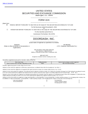 DoorDash, Inc. (. EDGAR Online Pro Doc Template | pdfFiller