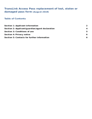 TransLink Access Pass - Ination and application Doc Template | pdfFiller