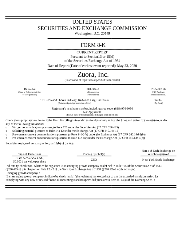 Online sec 20549 8K CURRENT REPORT Pursuant ... Doc Template | pdfFiller