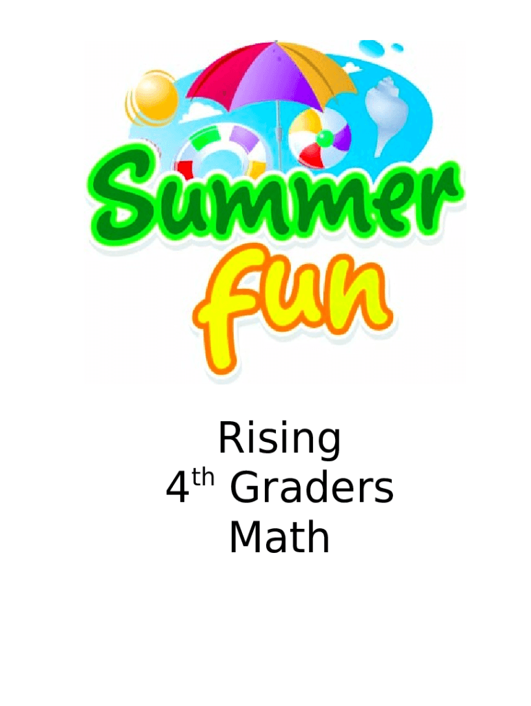 Rising 5 Summer Math Packet - Ewing Public Schools - ches pasco k12 fl Doc Template | pdfFiller