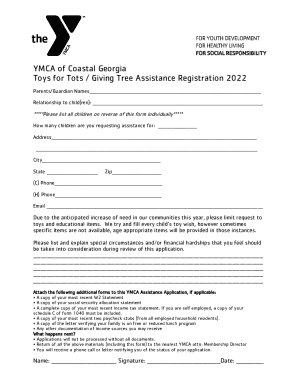 Fillable Online YMCA of Coastal Georgia Toys for Tots / Giving Tree ... Fax Email Print - pdfFiller