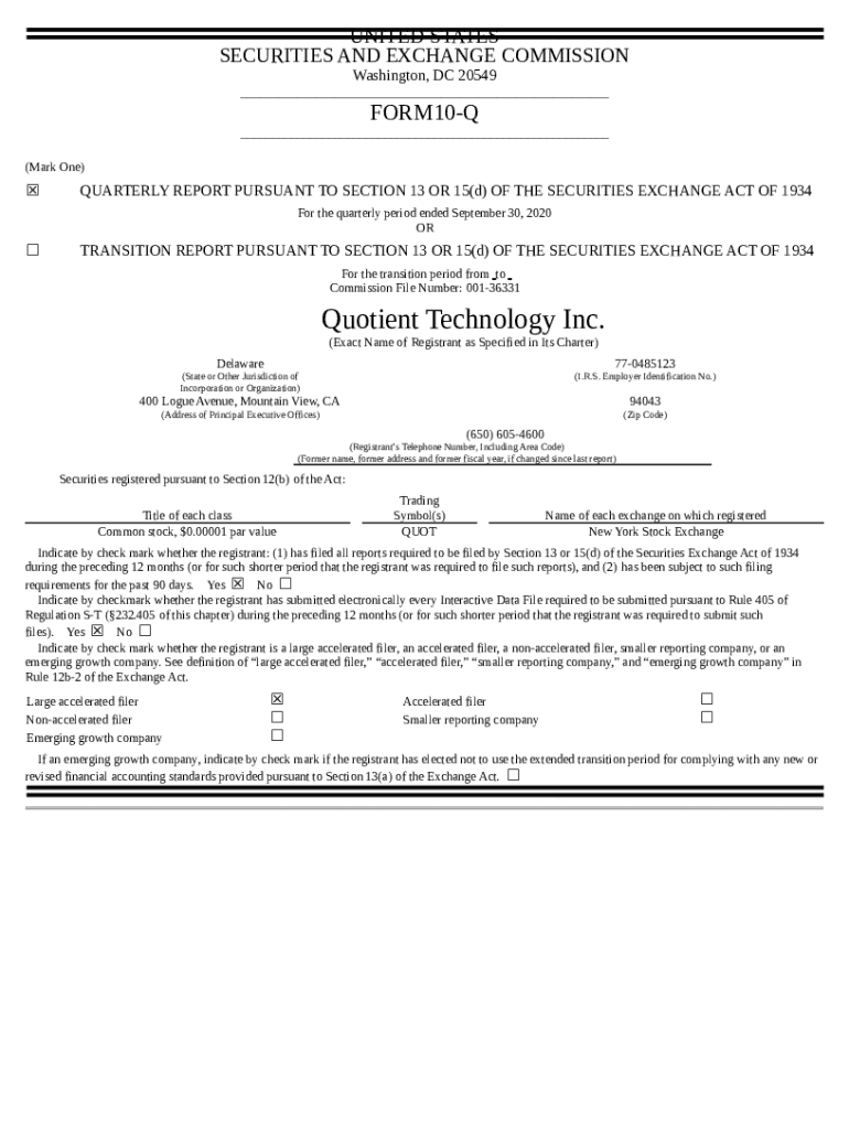 Quotient Technology Inc. ( - cloudfront.net Doc Template | pdfFiller