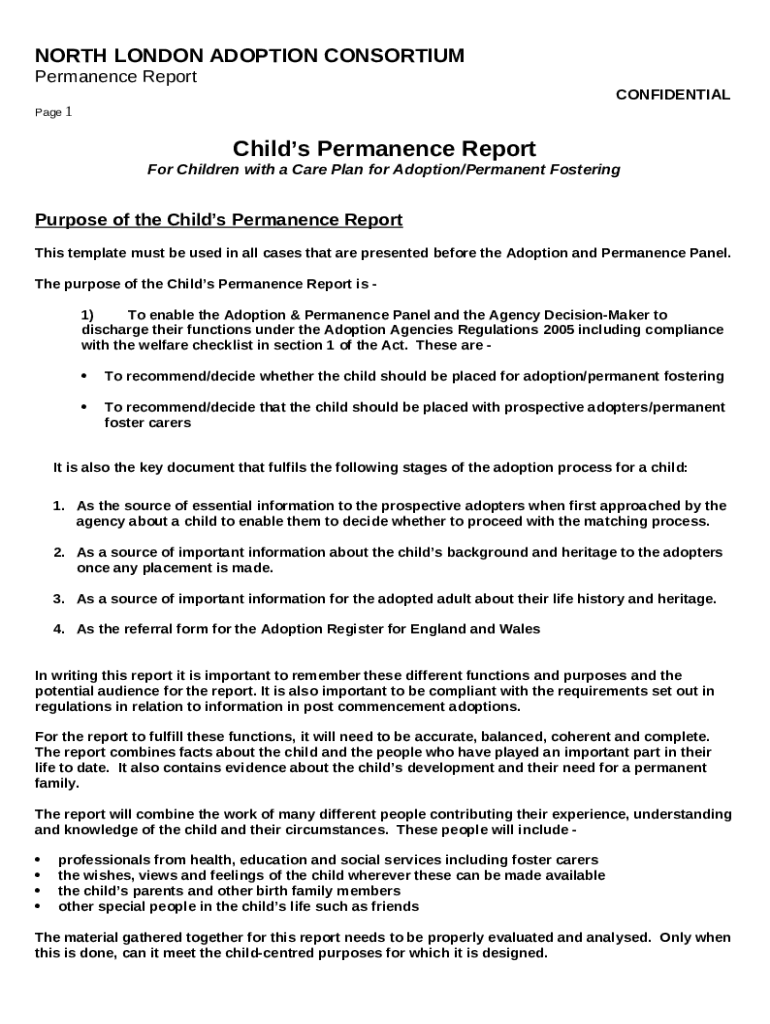 SAMPLE CoramBAAF CPR 2018 Doc Template | pdfFiller