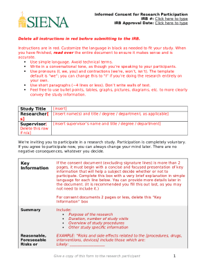 Consent Template (General) Doc Template | pdfFiller